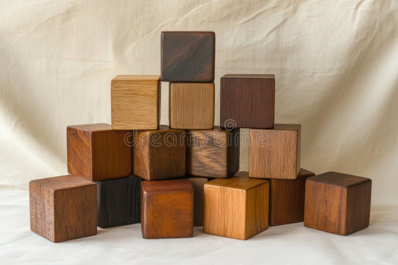 Wooden Blocks Arranged in a Pyramid Shape Stock Photo - Image of cubes ...
