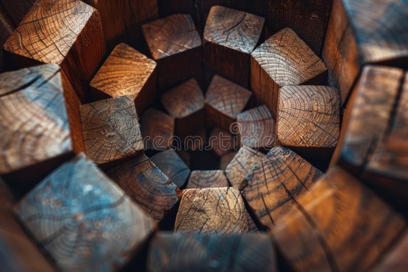 Wooden Blocks Arranged in a Spiral Staircase Pattern, Symbolizing ...