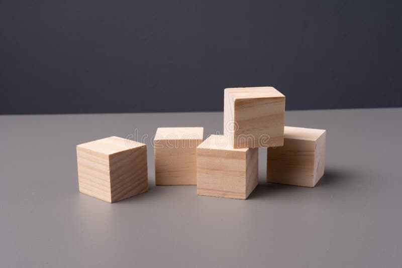 Wooden Blocks Arranged on a Table with Copy Space Stock Photo - Image ...
