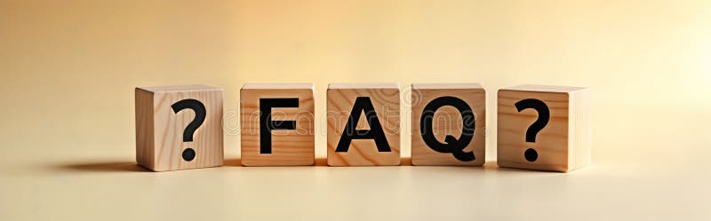 Wooden Blocks Arranged To Form FAQ. Simple Design. Helpful for Support ...