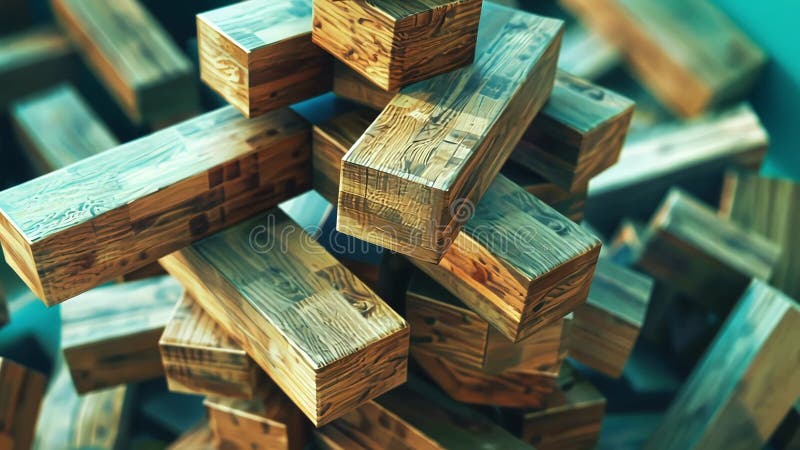 Wooden Blocks Balancing in a Precarious Structure Stock Footage - Video ...