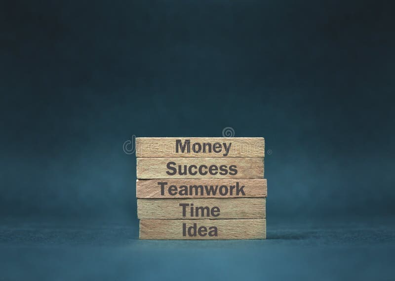 Wooden Blocks on a Blue Background. Stock Photo - Image of education ...