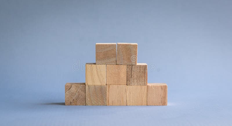 Wooden Blocks on Blue Background Stock Photo - Image of symbol, block ...