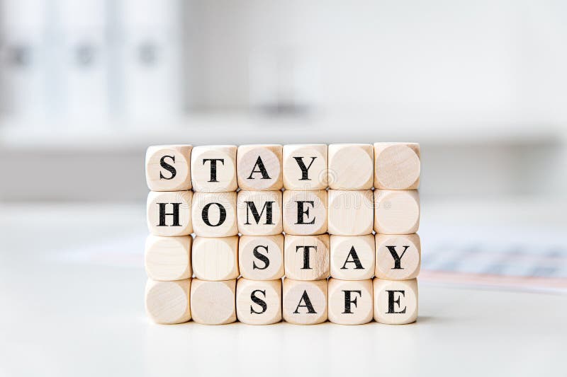 Wooden Blocks in a Bright Office or Practice with the Words Stay Home ...