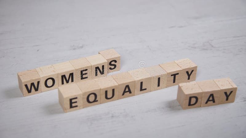 Wooden Blocks Building the Word Womens Equality Day Stock Image - Image ...