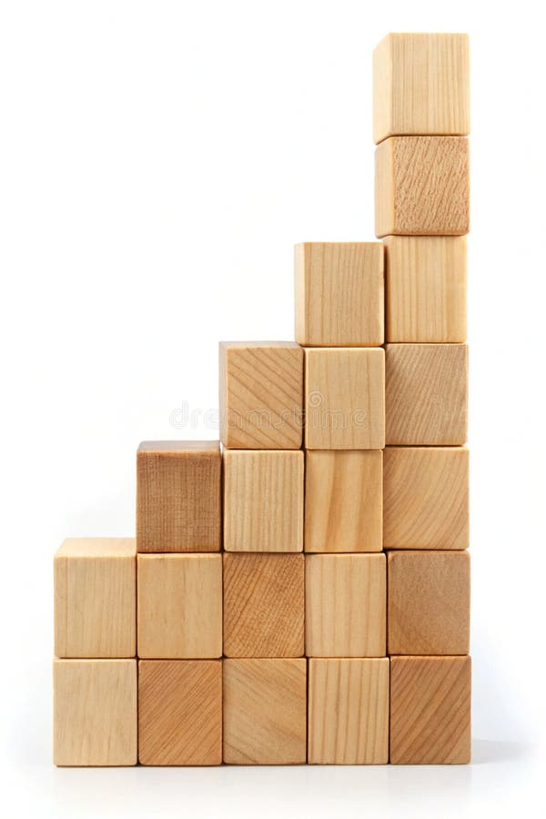 Wooden Blocks Chart Isolated on White Stock Illustration - Illustration ...