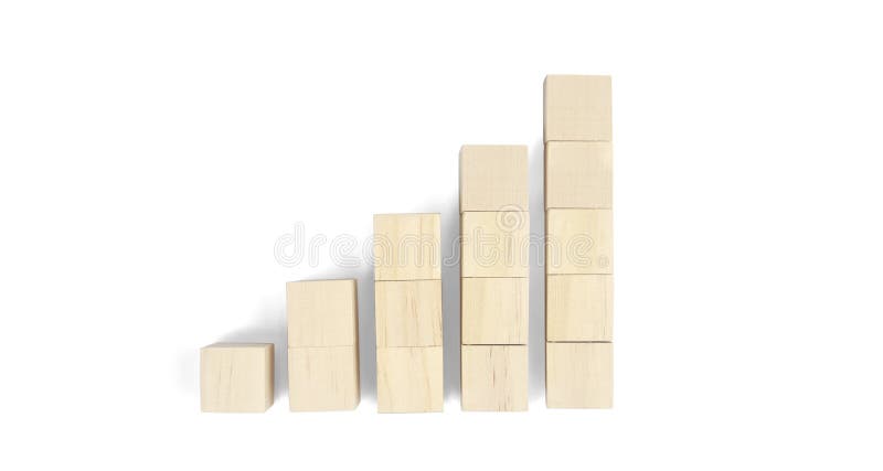Wooden Blocks Chart Steps with Copy Space Stock Photo - Image of ...