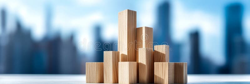 Wooden Blocks Cityscape Growth Construction Development Progress and ...