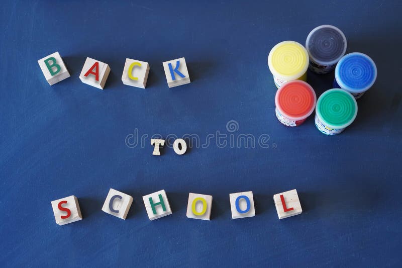 Wooden Blocks with Colored Letters BACK TO SCHOOL Stock Image - Image ...