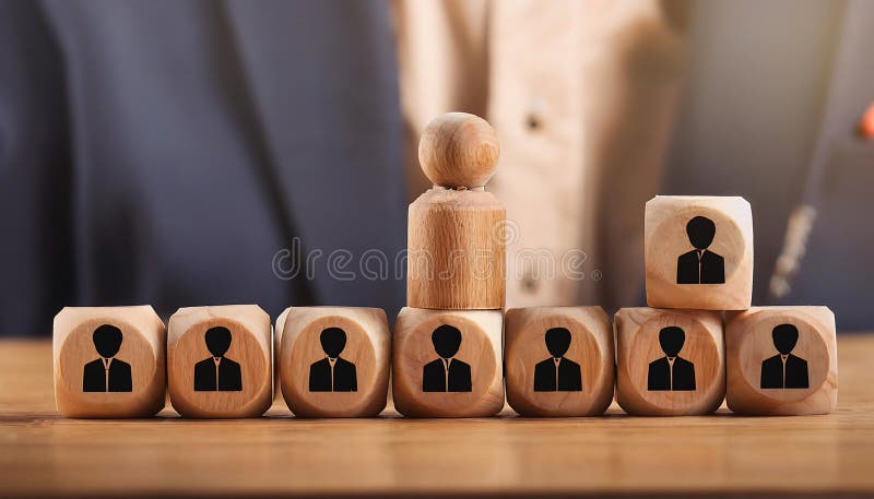 Wooden Blocks, Communication Icons with People and Human Figures Stock ...