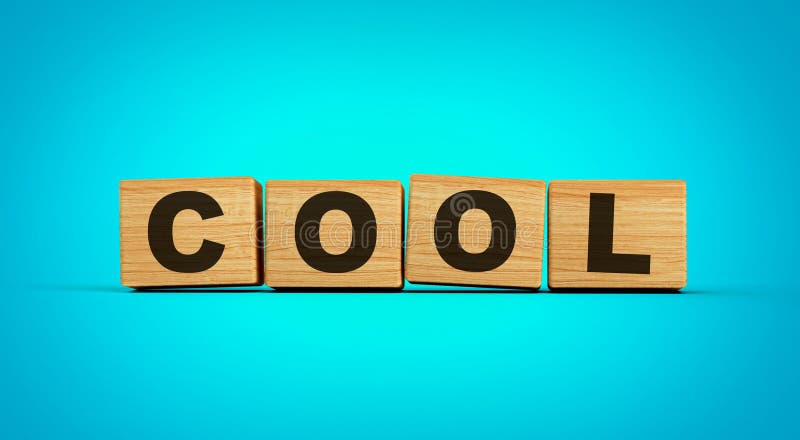 Wooden Blocks Cool Word Isolated Background 3d Illustration Stock ...