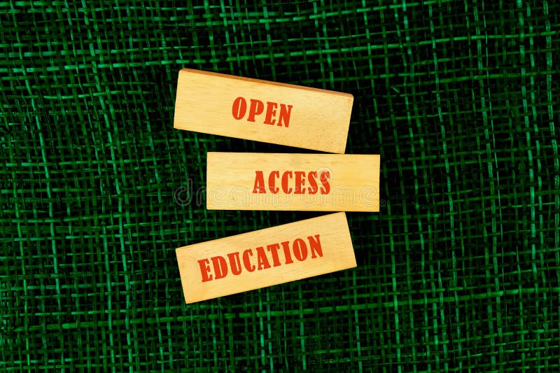 Wooden Blocks Display the Text Open Access Education on a Green ...