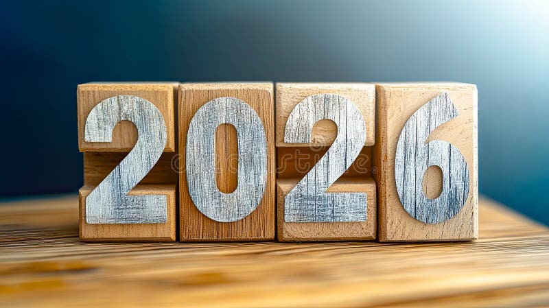 Wooden Blocks Display the Year 2026 in a Creative and Artistic ...