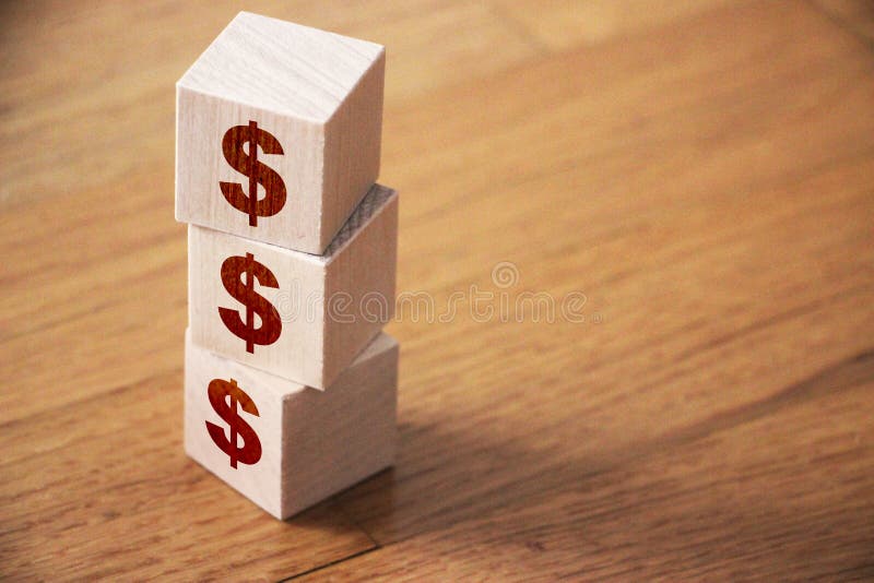 Wooden Blocks with Dollar Sign. Financial Concept Stock Image - Image ...