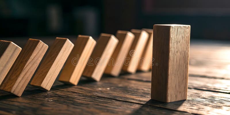 Wooden Blocks Falling in Sequence a Study in Motion and Stability, a ...