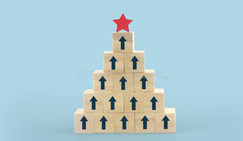 Wooden Blocks with the Five Star Symbol Increase Rating Stock ...