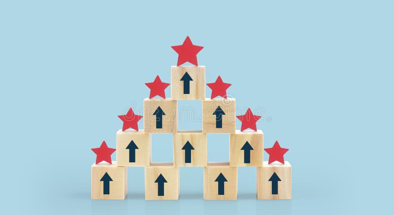 Wooden Blocks with the Five Star Symbol Increase Rating Stock ...