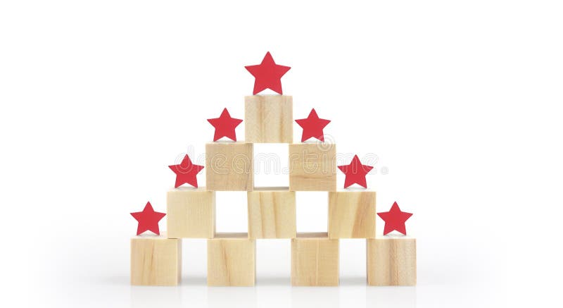 Wooden Blocks with the Five Star Symbol Increase Rating Stock Image ...