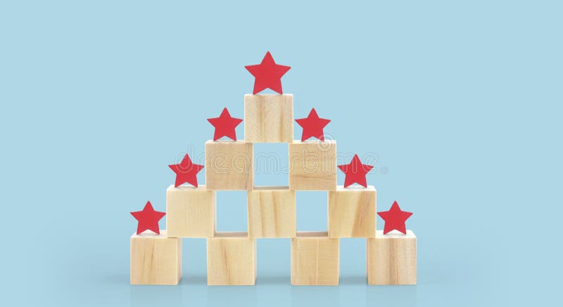 Wooden Blocks with the Five Star Symbol Increase Rating Stock Image ...