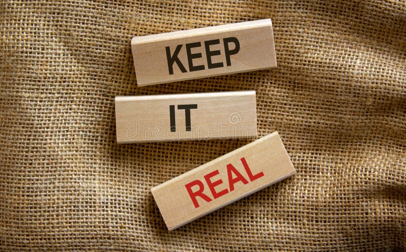 Wooden Blocks Form the Text `keep it Real` on Beautiful Canvas ...