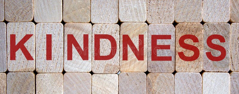 Wooden Blocks Form the Word `kindness`. Beautiful Wooden Background ...