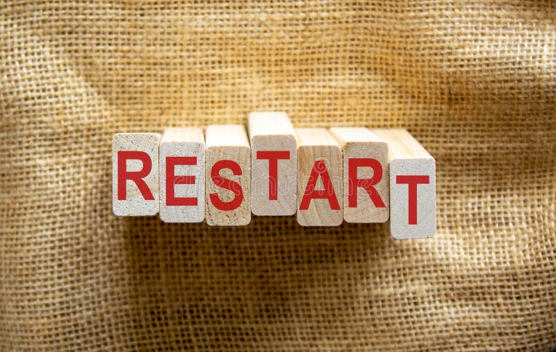 Wooden Blocks Form the Word `restart` on Beautiful Canvas Background ...