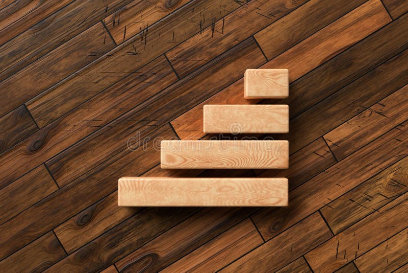 Wooden Blocks Formed As Steps Symbolizing a Hierarchy or Progress - 3D ...