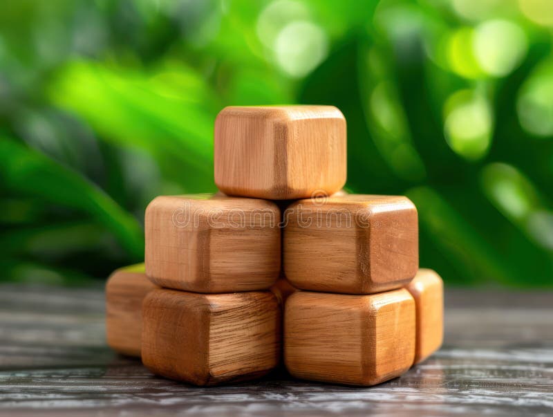 Wooden Blocks Forming a Pyramid Symbolizing Teamwork, Collaboration ...