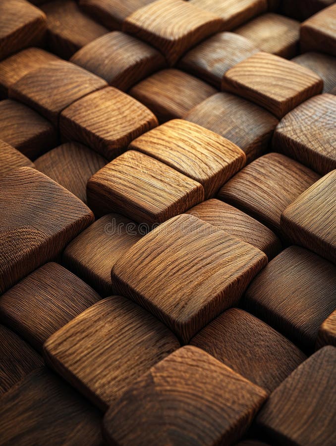 Wooden Blocks with a Geometric, Textured Pattern. Stock Illustration ...