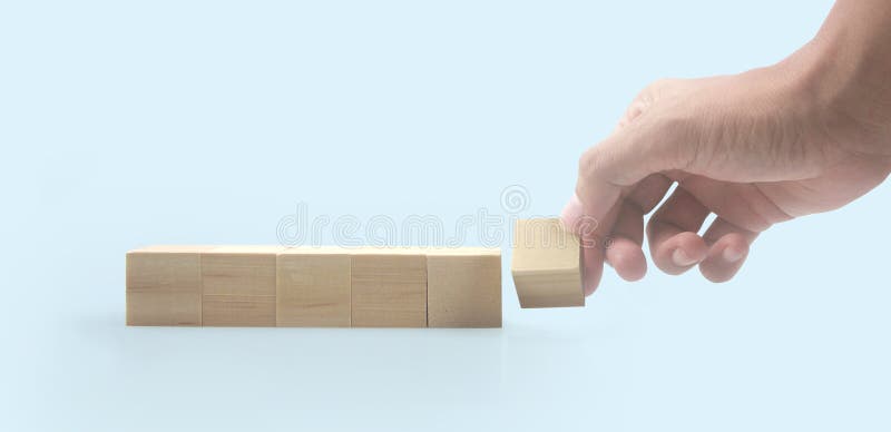 Wooden Blocks in Hand Space and Word Decide Stock Photo - Image of ...