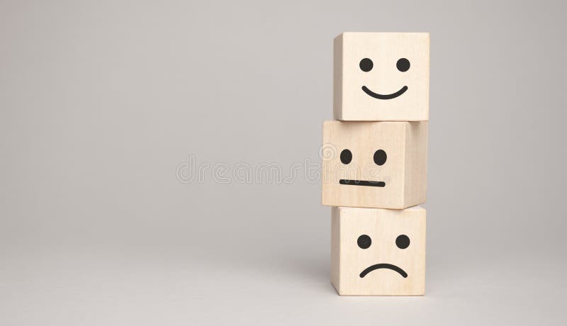 Wooden Blocks with the Happy Face Smile Face Symbol Symbol on the Table ...