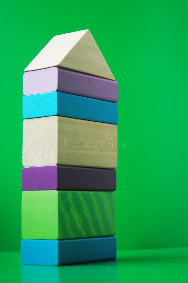 Wooden blocks house stock photo. Image of rectangle, train - 6456402