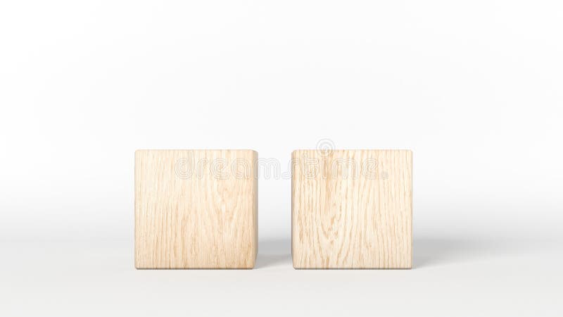 Two Wooden Blocks Isolated On White Background. Stock Illustration ...
