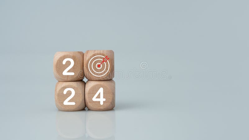 Wooden Blocks Lined Up with the Letters 2024. Represents the Goal ...