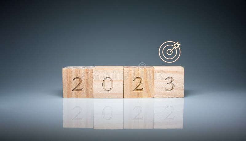 Wooden Blocks Lined Up with the Letters 2023. Represents the Goal ...