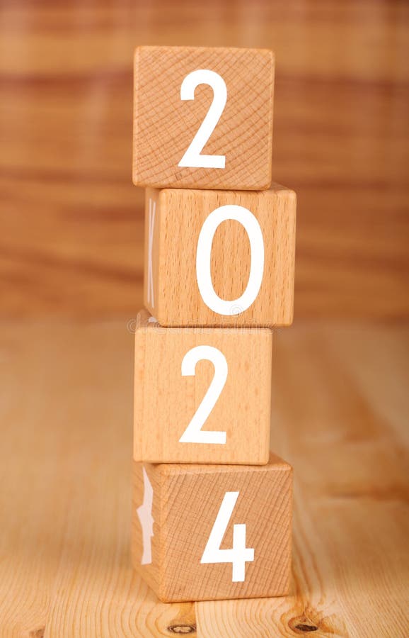 Wooden Blocks Lined Up with the Letters 2024. Represents the Goal ...
