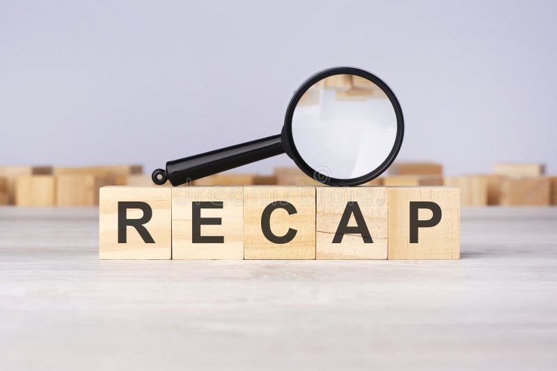 Wooden Blocks With A Magnifying Glass Text Recap Stock Image Image Of Word Conclusion 270319981