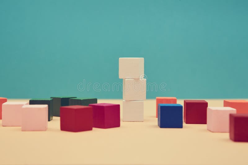 Wooden Blocks Mockup, Place for Text. Stack of Blank Cube for Creative ...