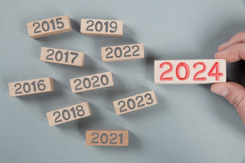 Wooden Blocks with New Year 2024 Stock Photo - Image of countdown ...