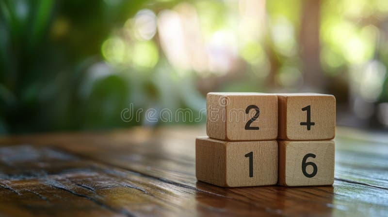Wooden Blocks with Numbers 2116 Stock Illustration - Illustration of ...
