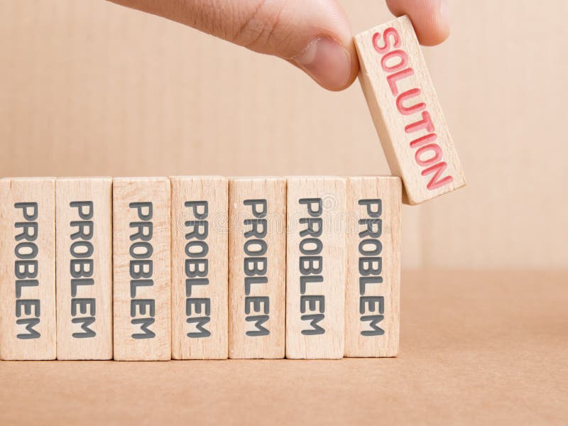 Wooden Blocks with Problems and Solution Concept Stock Photo - Image of ...