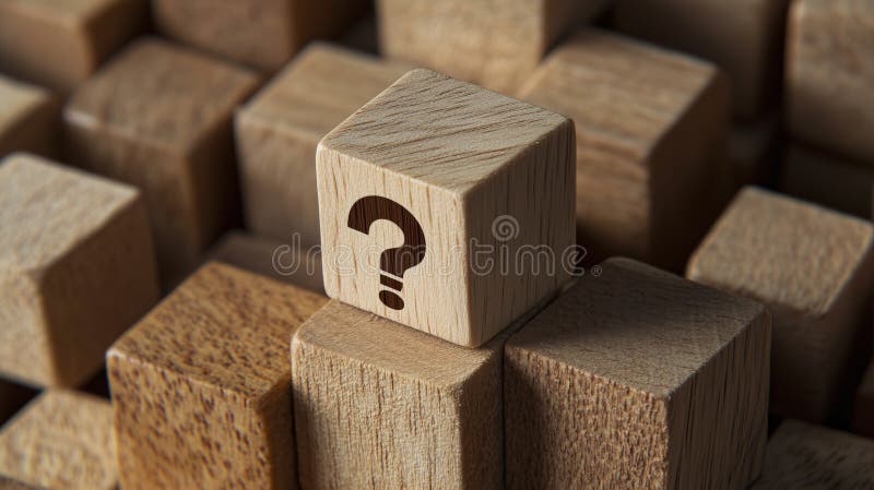 The Wooden Blocks with Question Marks Stock Image - Image of background ...