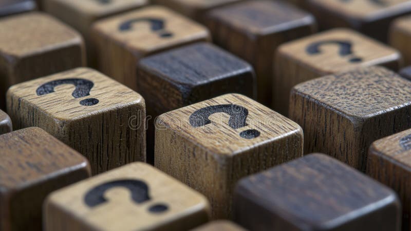 The Wooden Blocks with Question Marks Stock Image - Image of question ...