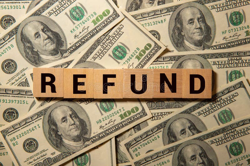 Wooden Blocks with REFUND Text of Concept Stock Image - Image of return ...