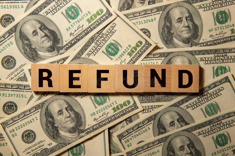 Wooden Blocks with REFUND Text of Concept Stock Image - Image of return ...