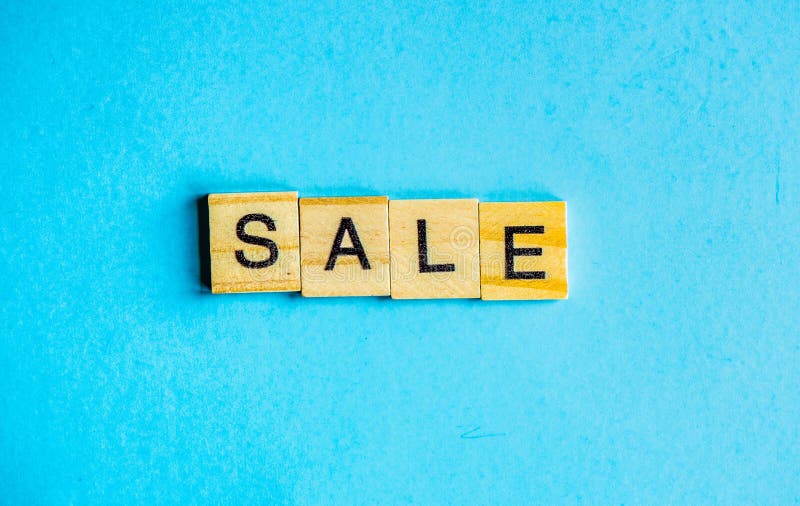 Wooden blocks SALE stock photo. Image of concept, shop - 187567556