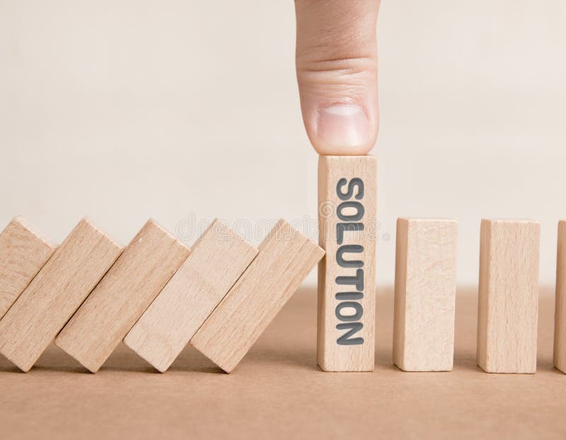 Wooden Blocks with Solution Concept Stock Image - Image of finance ...