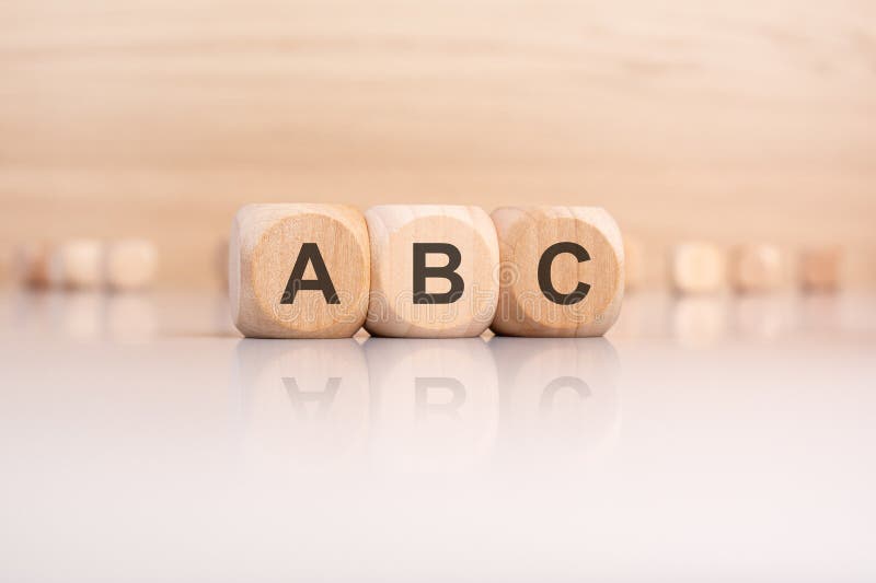 The Wooden Blocks on the Surface Symbolize the ABC Concept Stock Image ...
