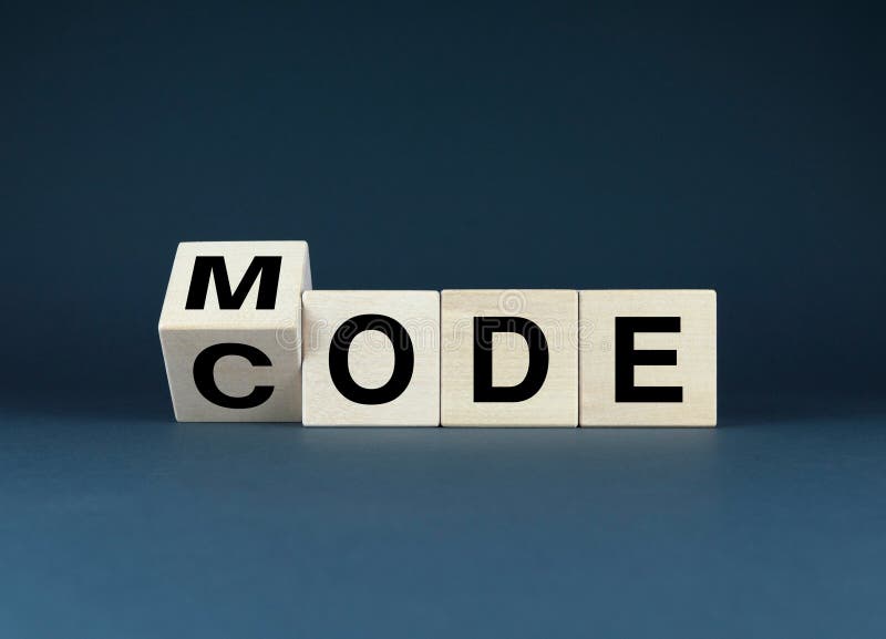 Wooden Blocks Spelling Out Mode - Code Stock Image - Image of digital ...