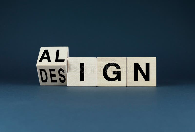 Wooden Blocks Spelling Out the Words ALIGN and DESIGN Stock Image - Image of process, creative ...